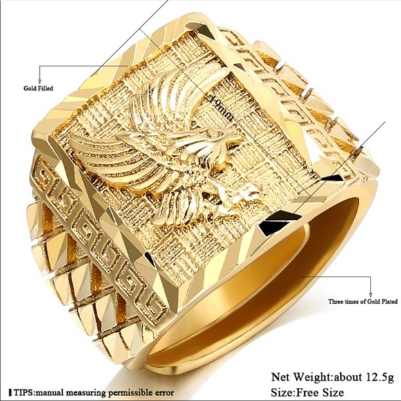 Jewelry | Eagle Men Ring Luxury Gold Filled Resizeable | Poshmark